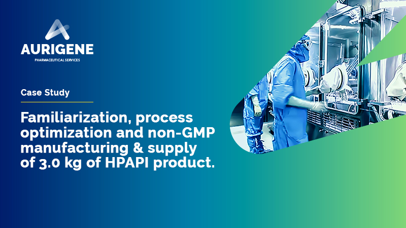 Familiarization, process optimization and non- GMP manufacturing & supply of 3.0 kg of HPAPI ...